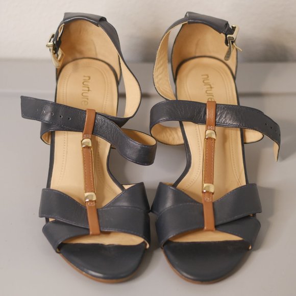 Nurture by Lamaze | Shoes | Nurture Navy Blue Wedge Sandals Leather ...